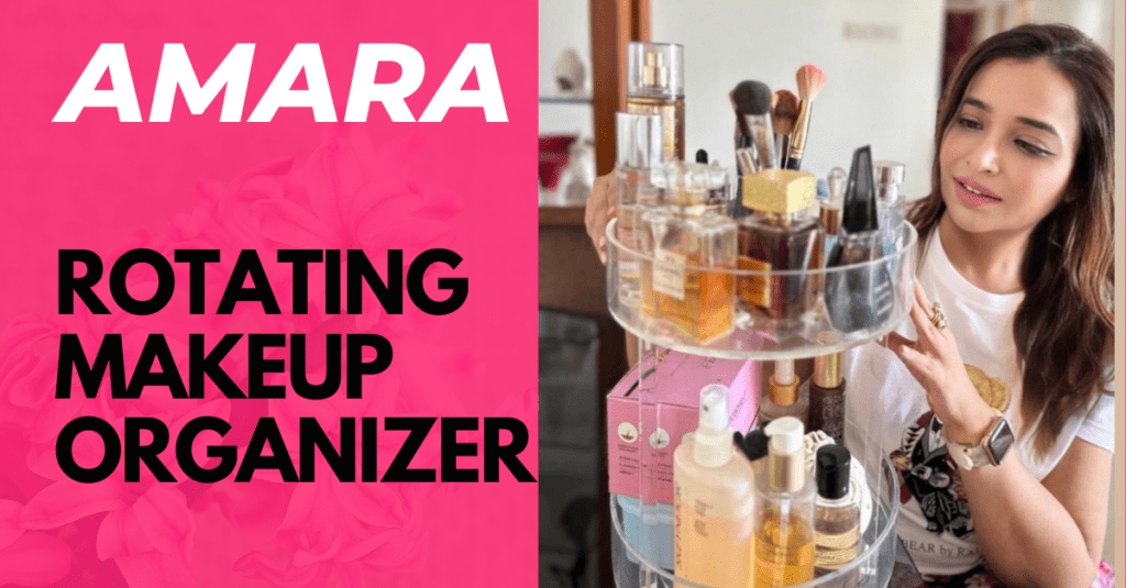 Amara India's Luxurious Rotating Makeup Organizer for Small Spaces ...